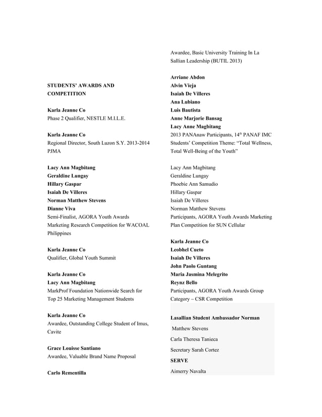 List of Awardees | PDF