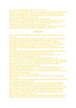 List of Baronies in the Peerage of Great Britain & Ireland | PDF