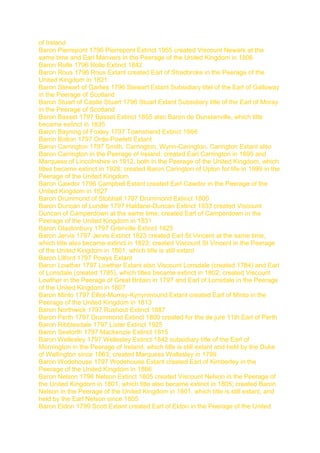 List of Baronies in the Peerage of Great Britain & Ireland | PDF