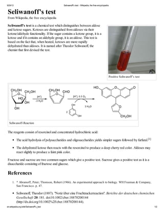 List of biochemical tests | PDF