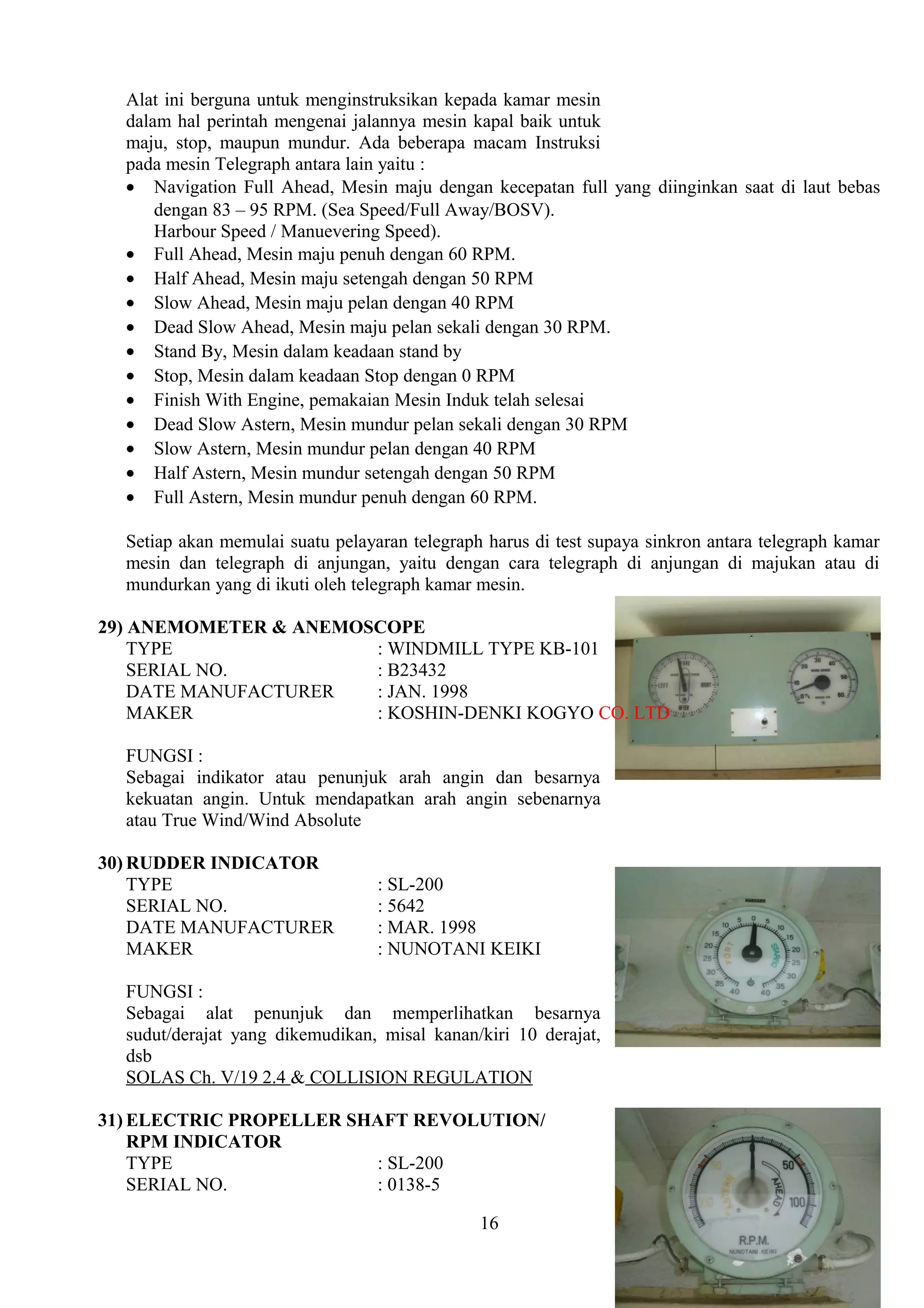 List of bridge equipment combined format | DOC