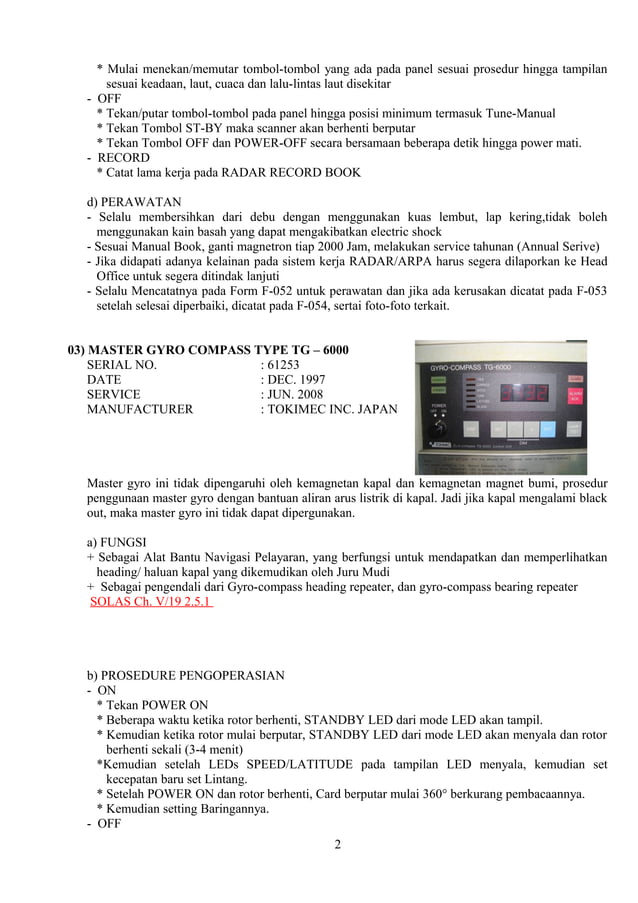 List of bridge equipment combined format | DOC