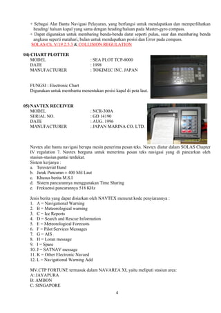 List of bridge equipment combined format | DOC