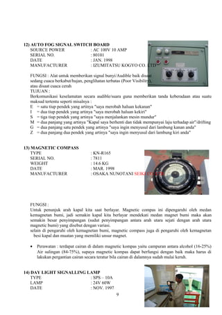 List of bridge equipment combined format | DOC