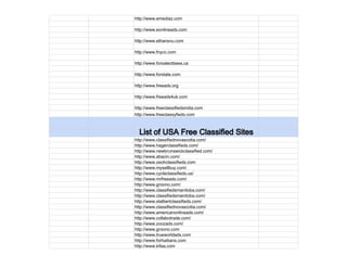 List of classifieds 500 sites to post free classifieds ads | PDF