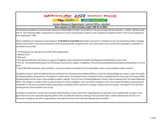 list of clerk candidates with reporting office and guidelines ...