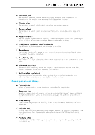 List of cognitive biases | PDF
