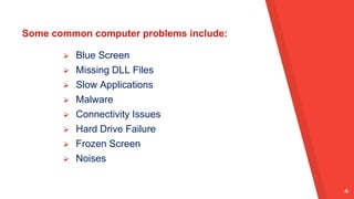 List of common computer problems - computer service hub | PPTX