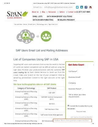 SAP Users List - Span Global Services