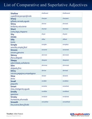 Englishentry.com Cursos de Ingles online: List of comparative and ...