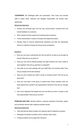 List of competency based interview questions | PDF