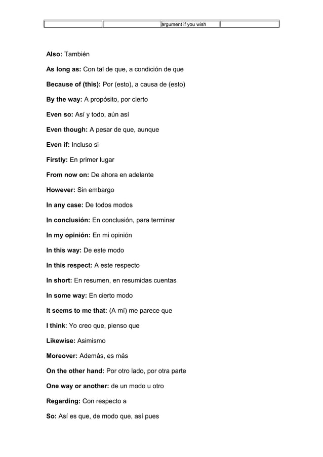 List of connectors linkers | DOC