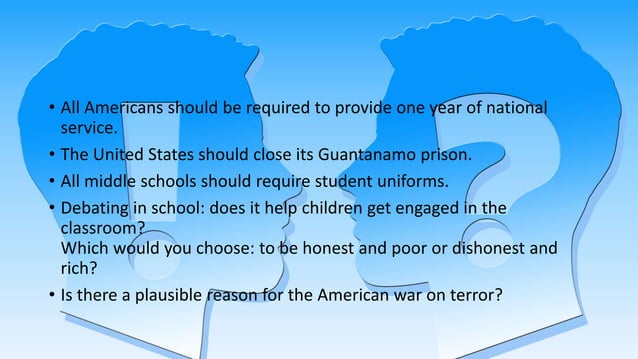 List of debate topics | PPT