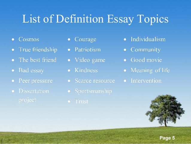 List Of Definitions Essay Topics List Of Definitions Essay Topics