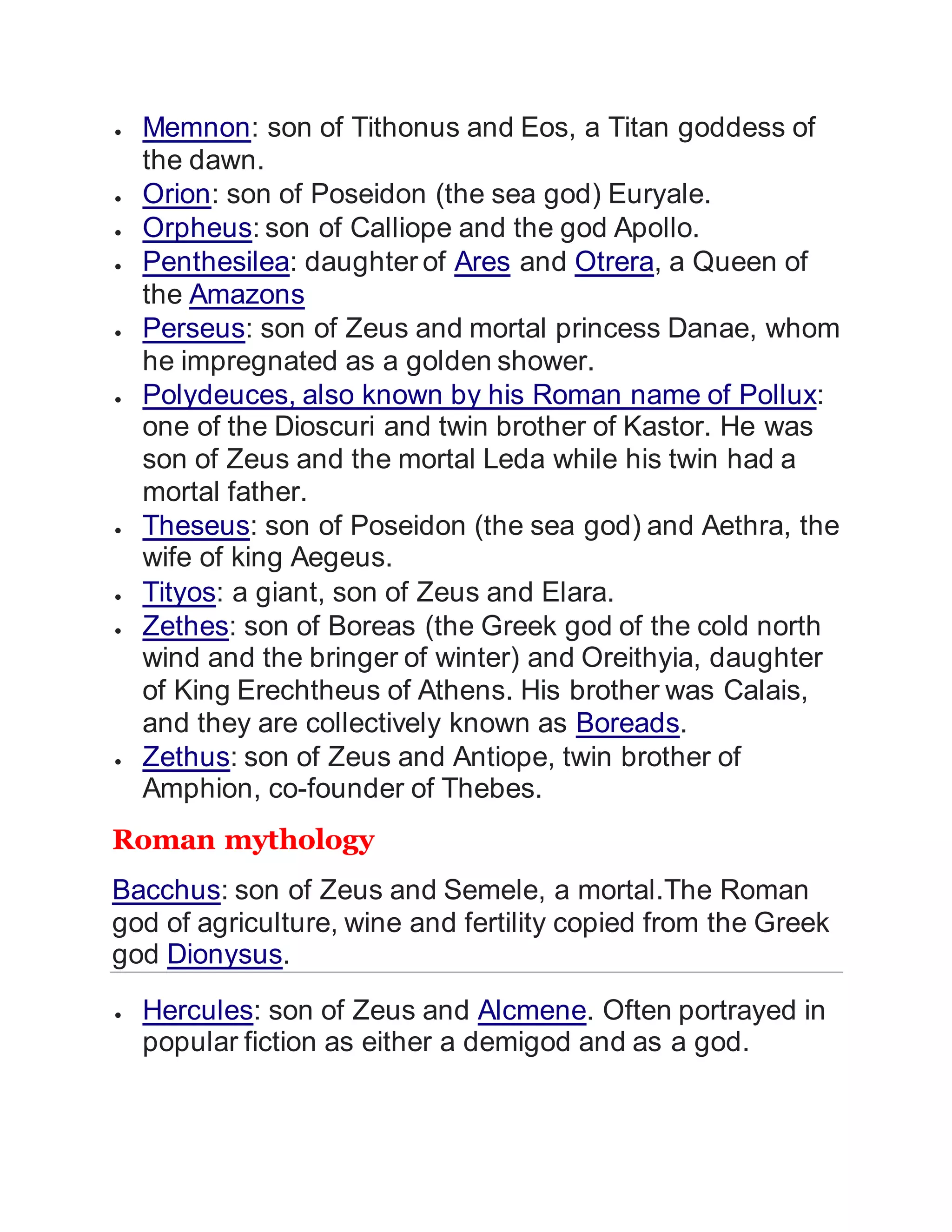 List of demigods | DOCX