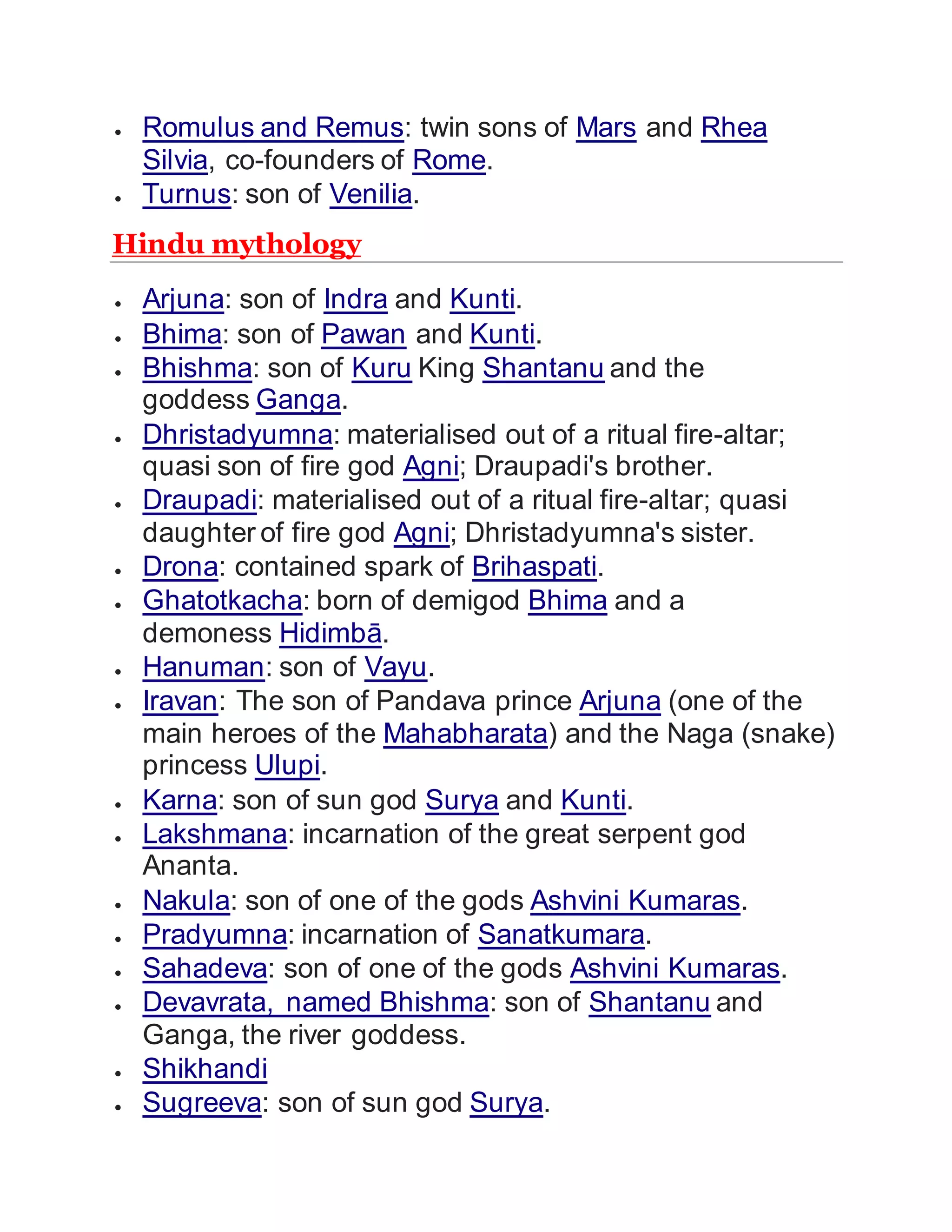 List of demigods | DOCX
