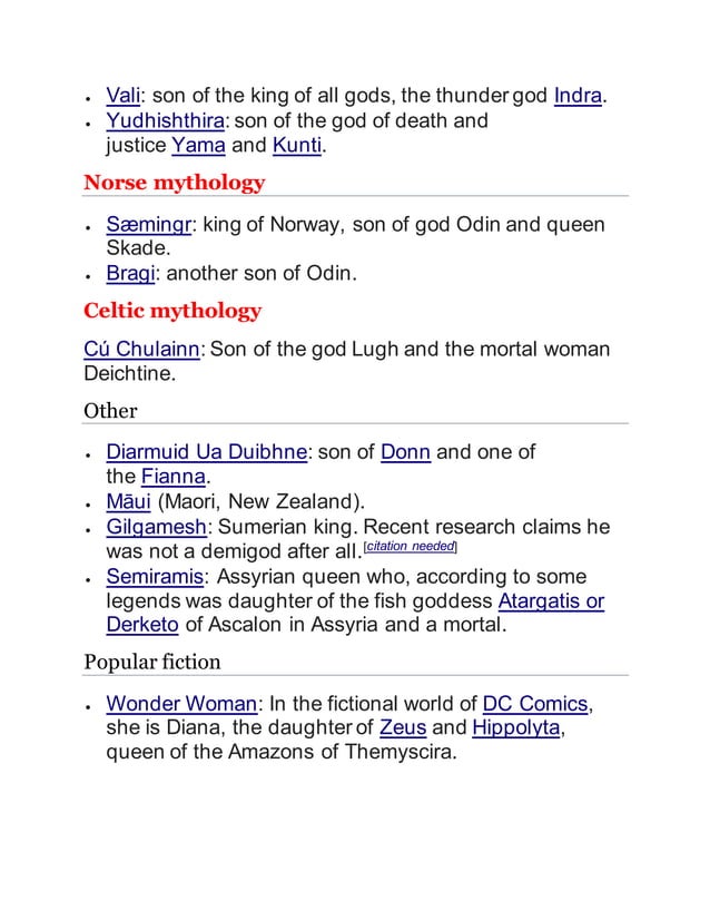 List of demigods | PDF