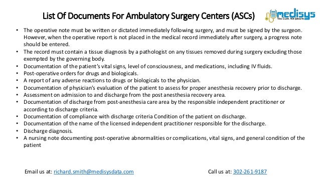 List Of Documents For Ambulatory Surgery Centers (ASCs).pdf