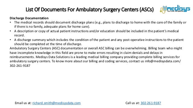 List Of Documents For Ambulatory Surgery Centers (ASCs).pdf