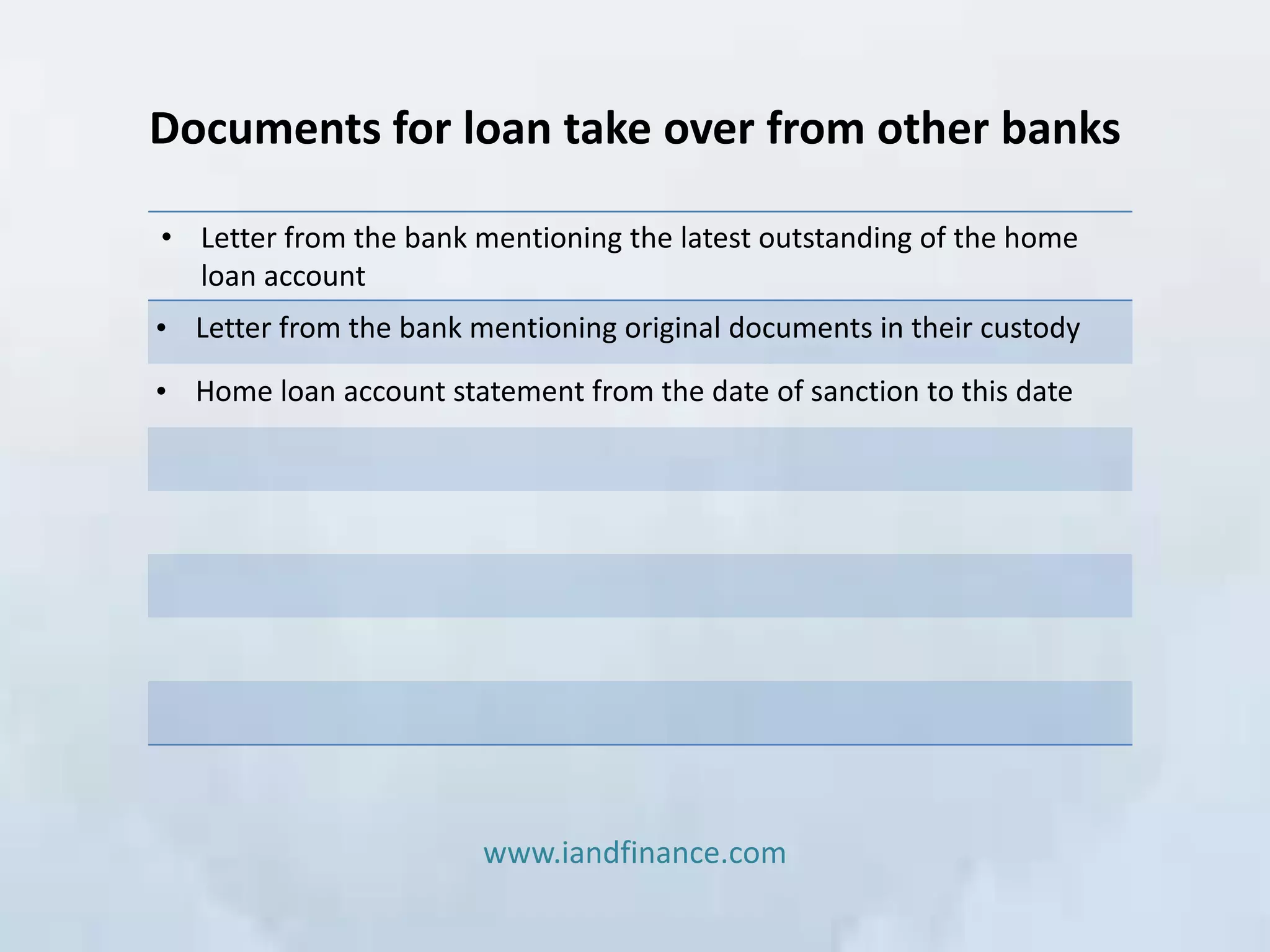 List Of Documents For Home Loan Processing | PPTX