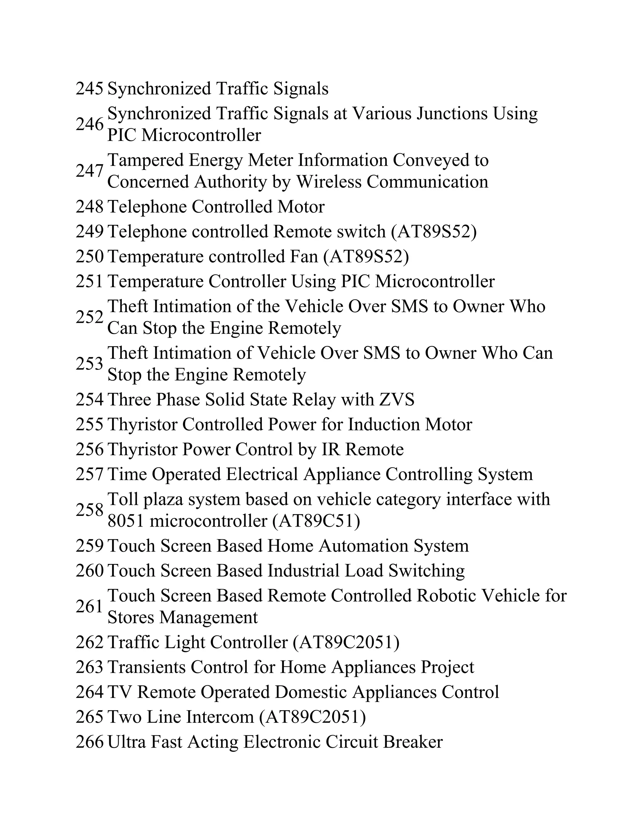 Embedded Systems Projects List,Ece/Electronics Projects List | PDF ...