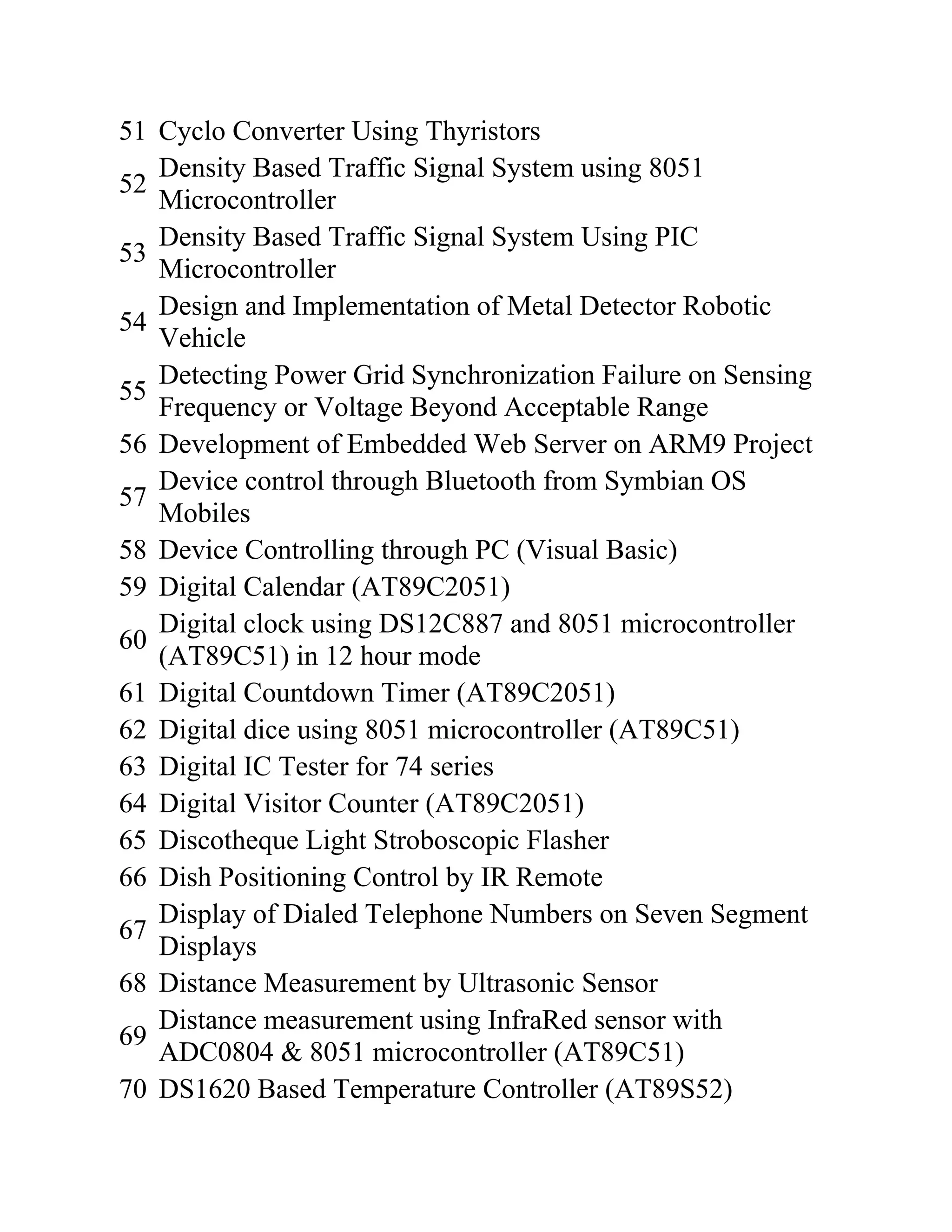 Embedded Systems Projects List,Ece/Electronics Projects List | PDF | Radio Control | Hobbies ...