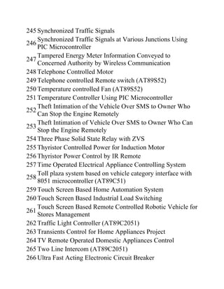 Embedded Systems Projects List,Ece/Electronics Projects List | PDF ...