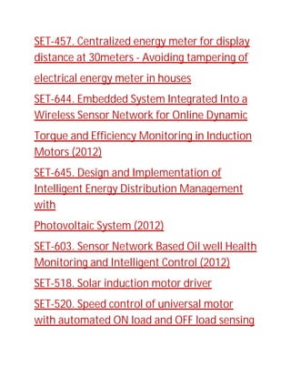 Embedded Systems Projects List,Ece/Electronics Projects List | PDF ...