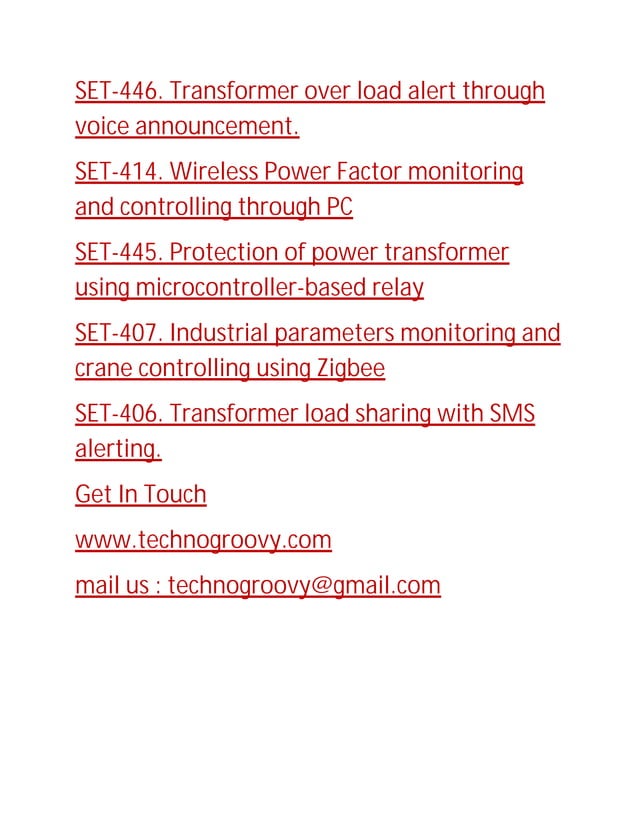 Embedded Systems Projects List,Ece/Electronics Projects List | PDF