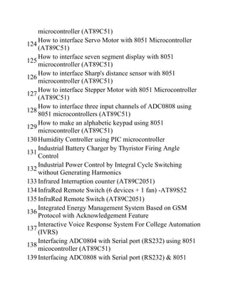 Embedded Systems Projects List,Ece/Electronics Projects List | PDF ...