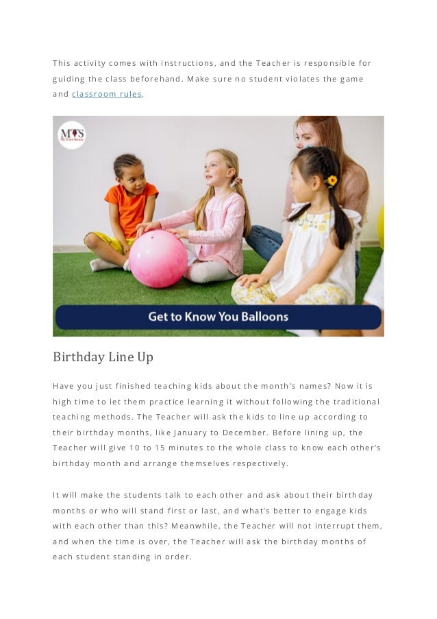 List of exciting team building activities for the classroom | PDF