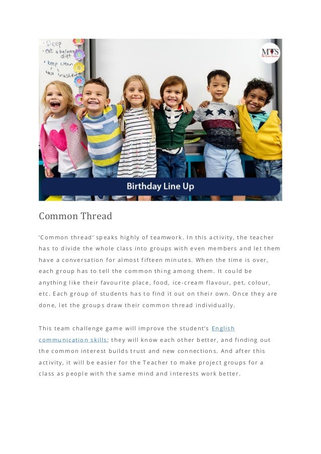 List of exciting team building activities for the classroom | PDF