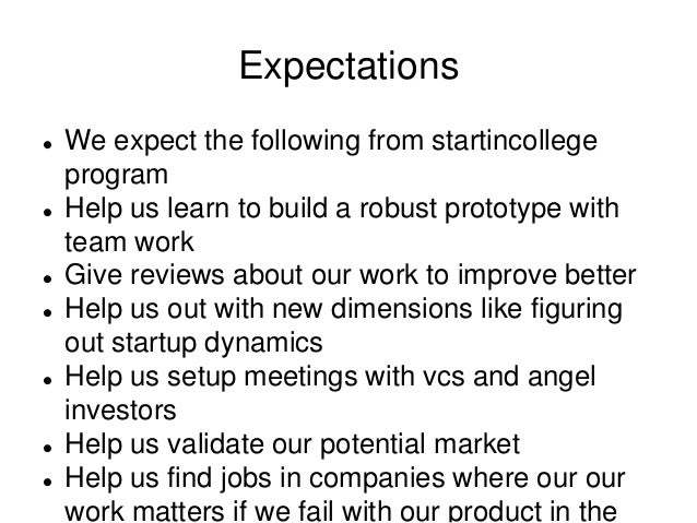 Job Expectations List