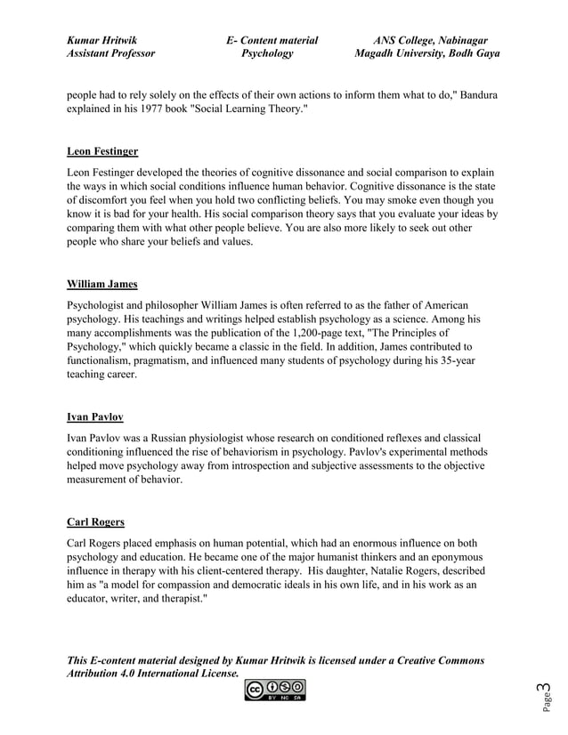 List of famous Psychologists and their contribution..pdf | Science