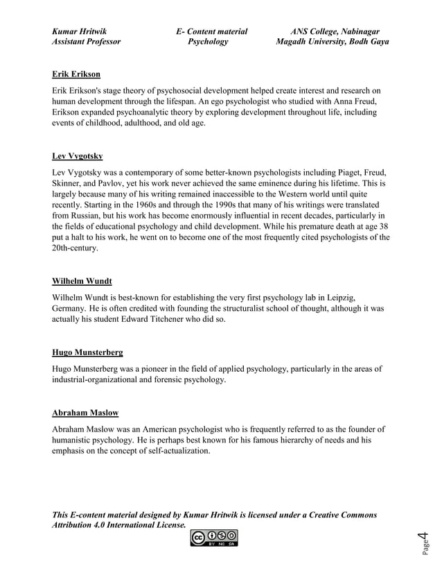 List of famous Psychologists and their contribution..pdf | Science