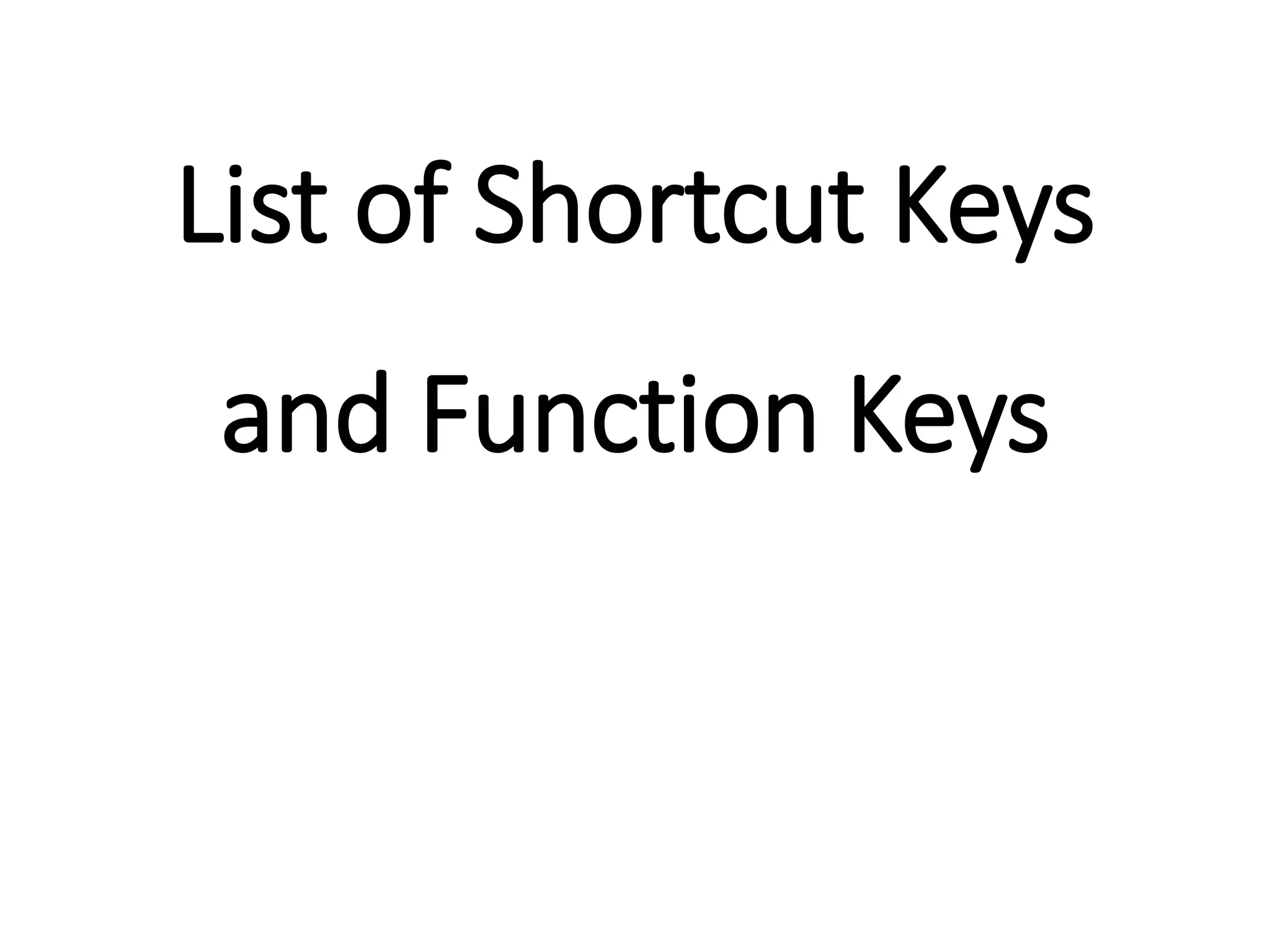 List Of Function Keys And Shortcutkeys In Autocad Pdf