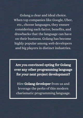 List of golang use cases and top companies that use golang | PDF