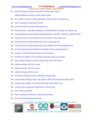 List of good embedded systems projects for engineering | PDF