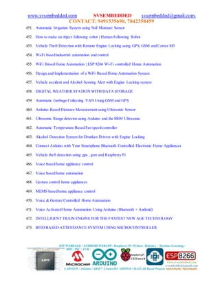 List of good embedded systems projects for engineering | PDF