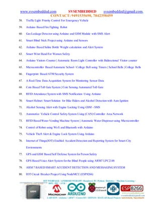 List of good embedded systems projects for engineering | PDF