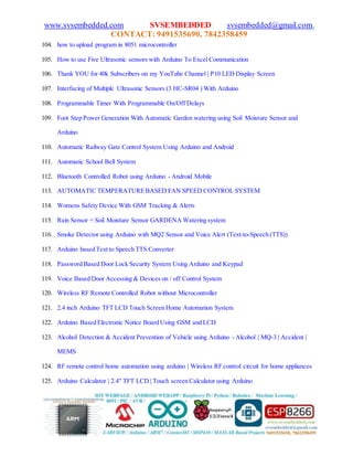 List of good embedded systems projects for engineering | PDF