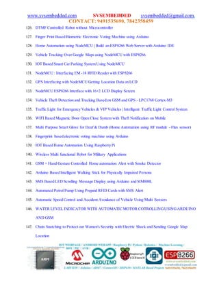 List of good embedded systems projects for engineering | PDF