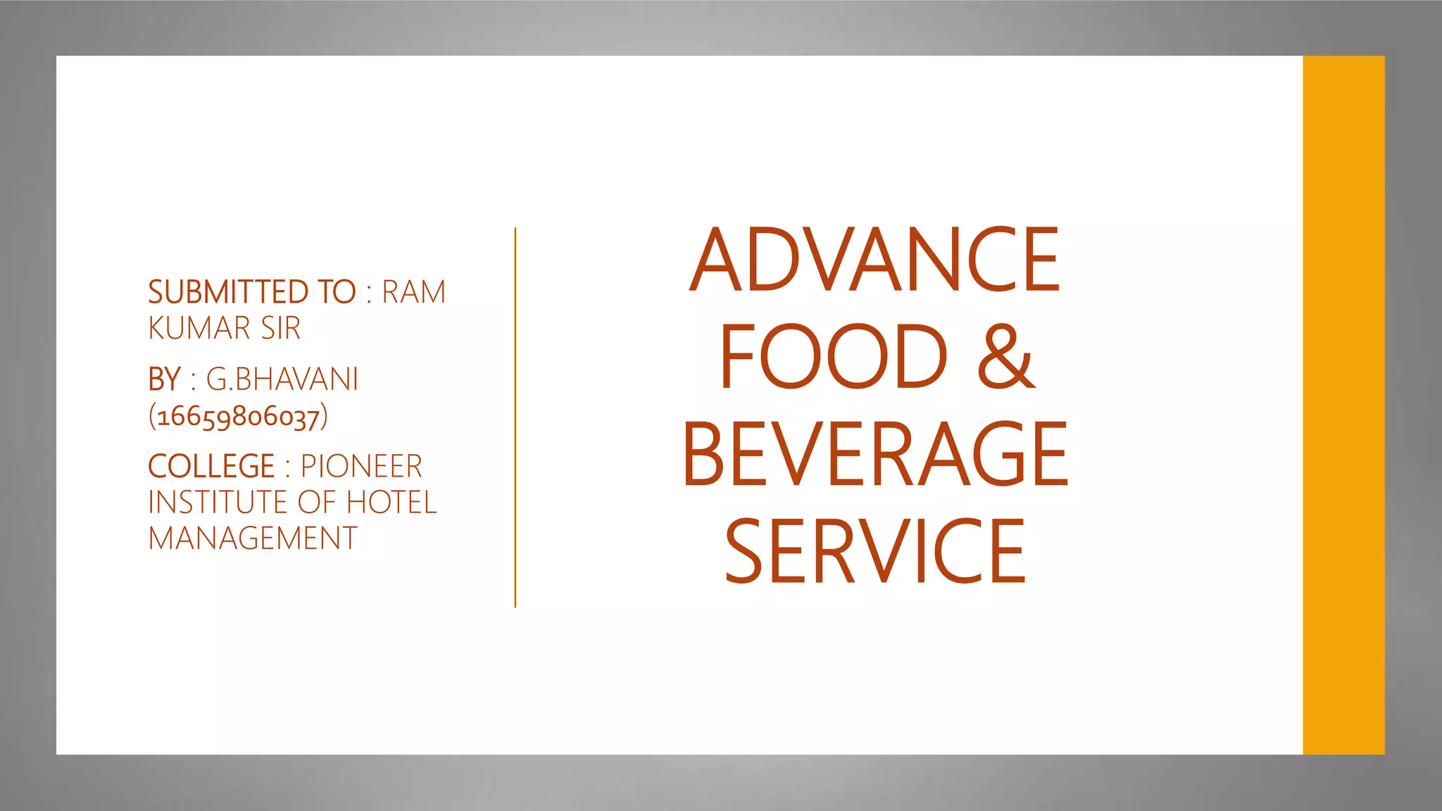 List of heavy duty and light duty equipments used in F&B outlets. | PPTX