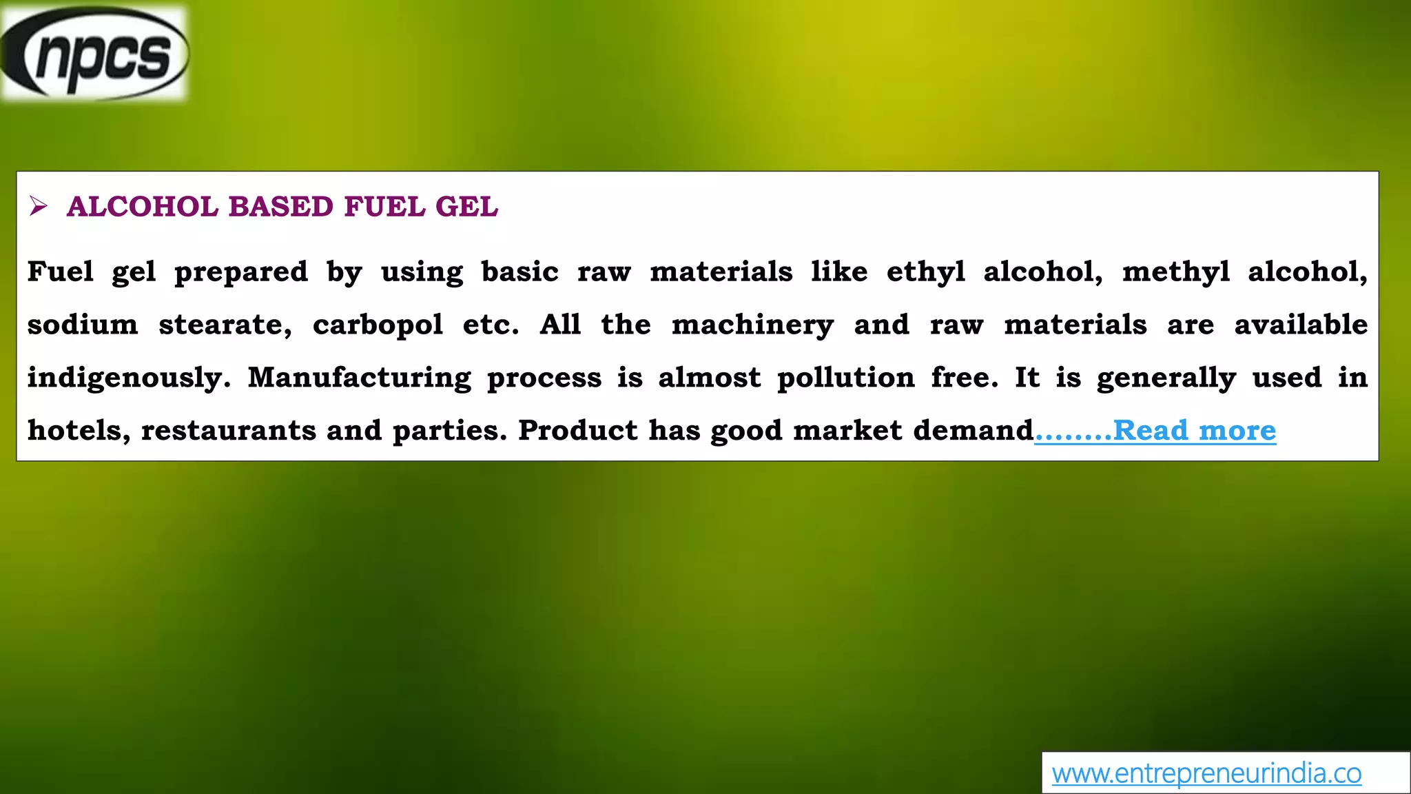 List of Highly Profitable Projects on Fuels Production. Biogas, Coal ...