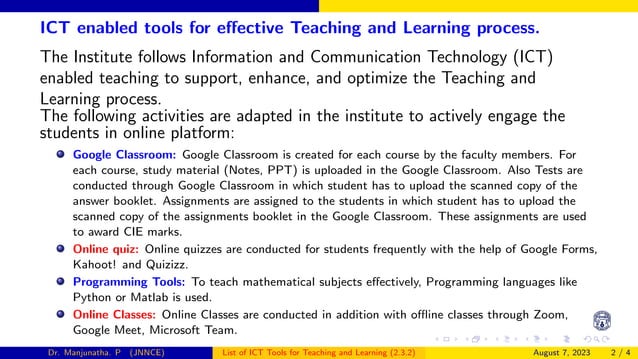 List of ICT Tools for Teaching and Learning.pdf