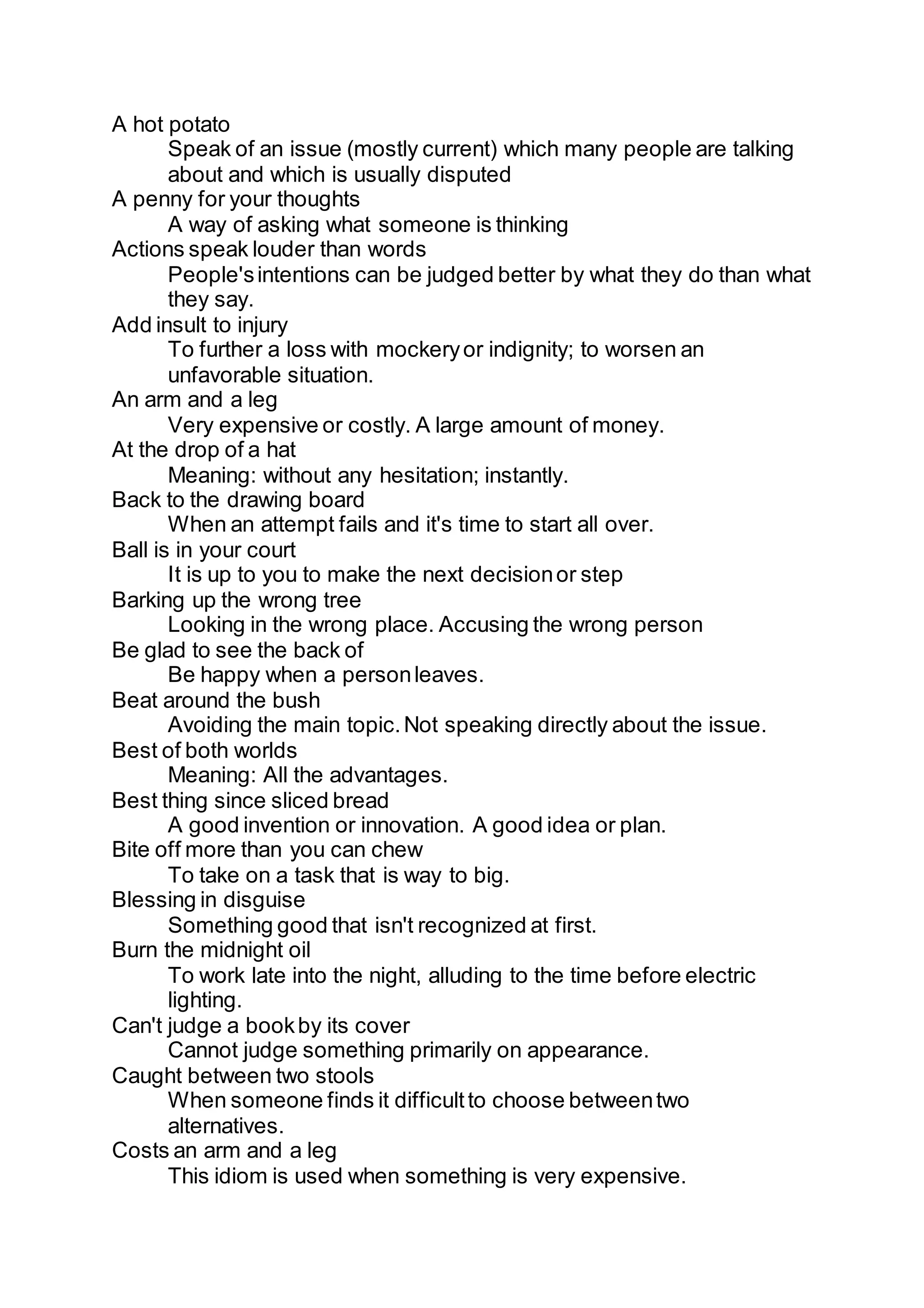 List of idioms | DOCX
