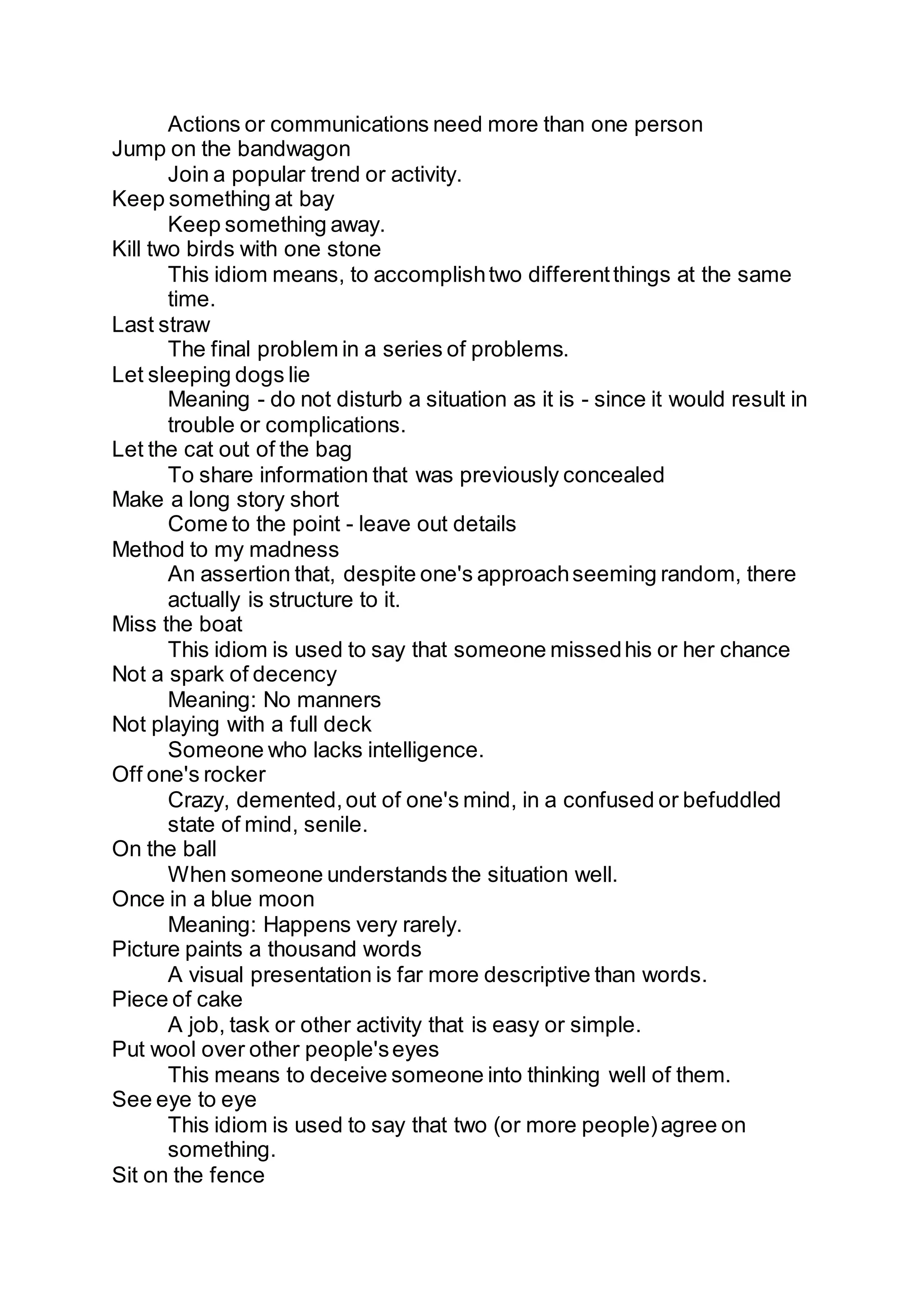 List of idioms | DOCX