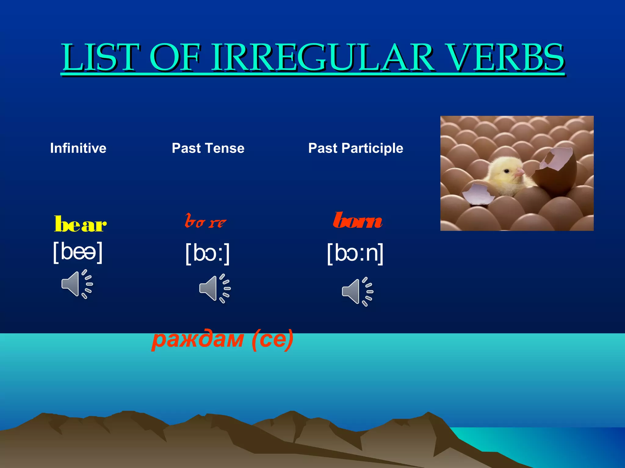 List of irregular verbs | PPT
