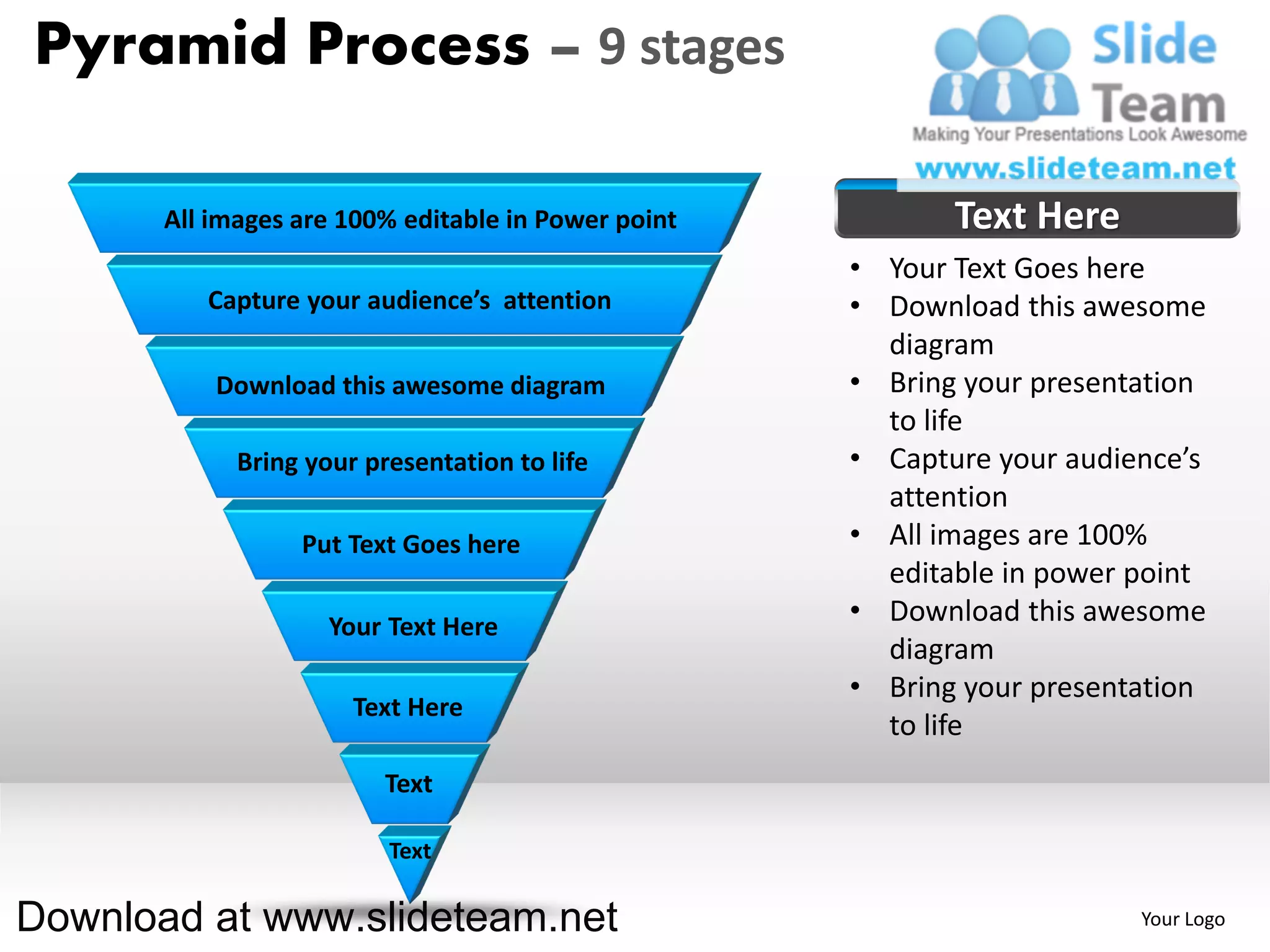 List of items in pyramind form process 9 stages powerpoint presentation ...