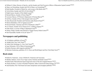 LIST OF JEWISH AMERICAN BUSINESSPEOPLE - Wikipedia As Of 07/17/16 | PDF